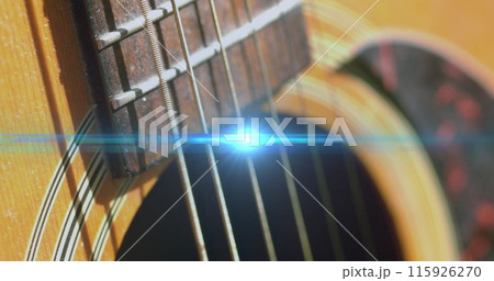 Image of light flashing over guitar strings movingのイラスト素材 [115926270 ...