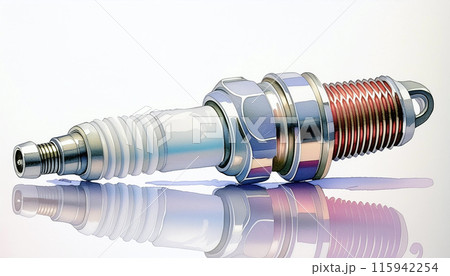 A meticulously detailed spark plug, isolated...のイラスト素材 [115942254] - PIXTA