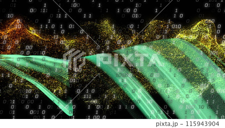 Image of binary coding and data processing over...のイラスト素材 [115943904] - PIXTA