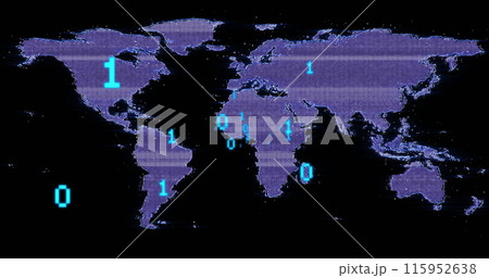 Image of binary coding data processing over...のイラスト素材 [115952638] - PIXTA