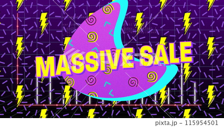 Image of massive sale and falling icons and...のイラスト素材 [115954501] - PIXTA