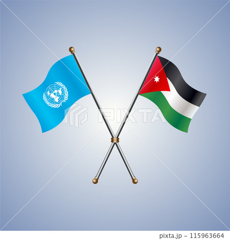 United Nations and Jordan flags relationsのイラスト素材 [115963664] - PIXTA