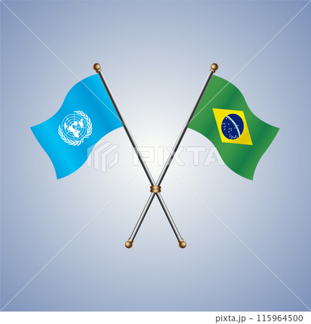 United Nations and Brazil flags relationsのイラスト素材 [115964500] - PIXTA