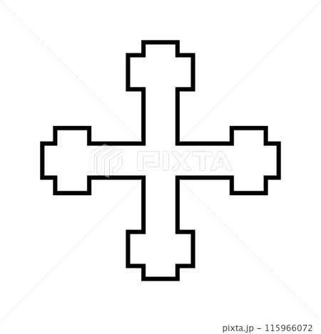 Cross crosslet icon, Christian cross symbolのイラスト素材 [115966072] - PIXTA