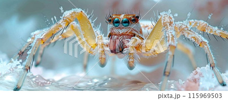 Ice Dragon Spider in Flight on the Background...のイラスト素材 [115969503] - PIXTA