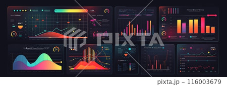 Comprehensive dashboard with multiple charts...のイラスト素材 [116003679] - PIXTA