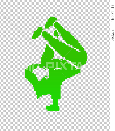 Breakdance silhouette woman_pixel art (green) - Stock Illustration ...