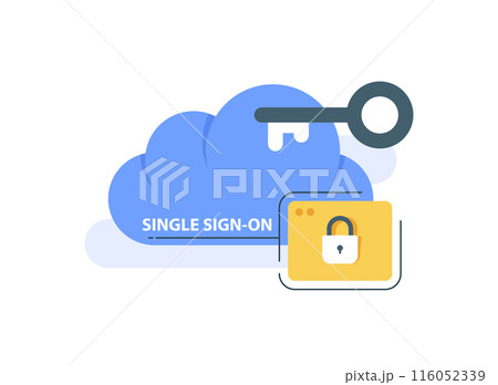 Single Sign-on concept,Login easily with SSO...のイラスト素材 [116052339] - PIXTA