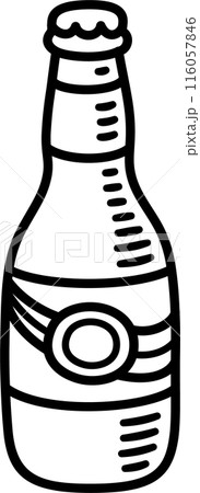 Beer bottle doodle line iconのイラスト素材 [116057846] - PIXTA