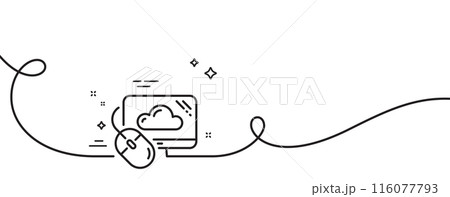 Cloud computing line icon. Continuous one line...のイラスト素材 [116077793] - PIXTA
