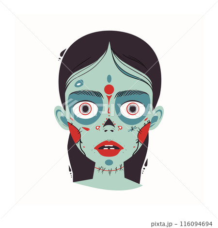 Zombie girl illustration exaggerated features...のイラスト素材 [116094694] - PIXTA