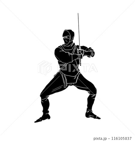 Ninjutsu fighter. Ninja, Japanese wrestler....のイラスト素材 [116105837] - PIXTA