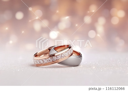 Two wedding rings overlappingのイラスト素材 [116112066] - PIXTA