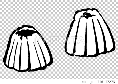 A brush-style line drawing of a canelé - Stock Illustration [116117273 ...