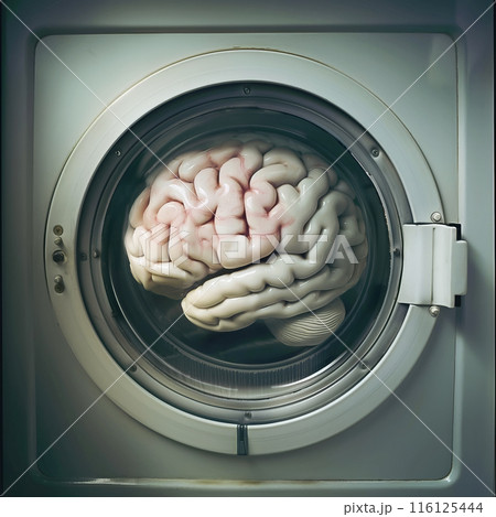 Human brain inside a washing machine,...のイラスト素材 [116125444] - PIXTA