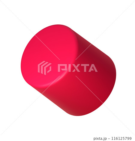 Abstract red 3D cylinder illustration, isolated...のイラスト素材 [116125799 ...