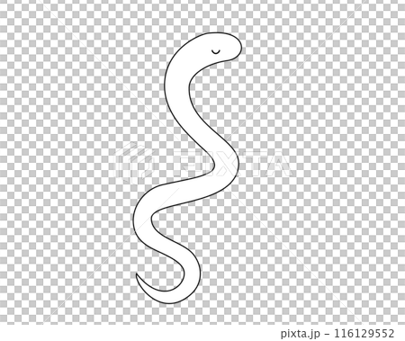 Simple line drawing illustration of a snake - Stock Illustration ...