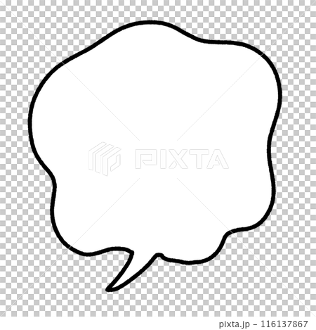 Cute wavy speech bubble, monochrome, wavy,... - Stock Illustration ...