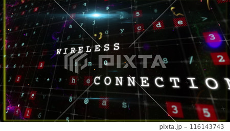 Image of multiple texts over lens flares,...のイラスト素材 [116143743] - PIXTA