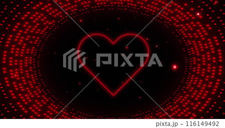 Image of neon heart over flashing red light...のイラスト素材 [116149492] - PIXTA