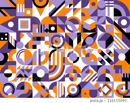 Halloween abstract modern geometric pattern for...のイラスト素材 [116155093 ...