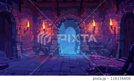 Fairy Tale Dungeon with Hidden Treasures in the...のイラスト素材 [116156606 ...