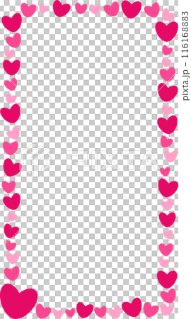 Cute vertical heart frame material - Stock Illustration [116168883] - PIXTA