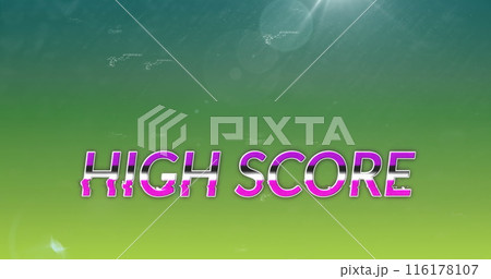 High score text banner over mathematical...のイラスト素材 [116178107] - PIXTA