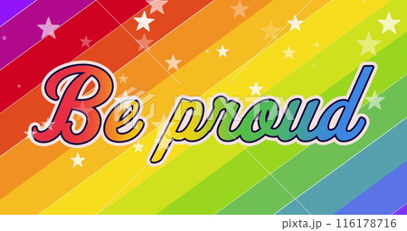 Image of be proud text in rainbow colours with...のイラスト素材 [116178716 ...