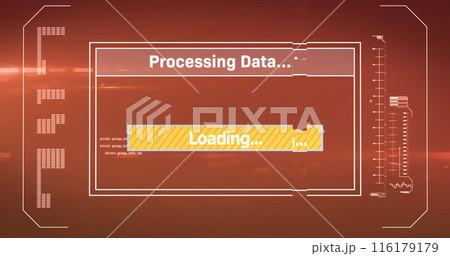 Image of data processing text over screen on...のイラスト素材 [116179179] - PIXTA