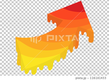 An arrow going from yellow to red representing... - Stock Illustration ...