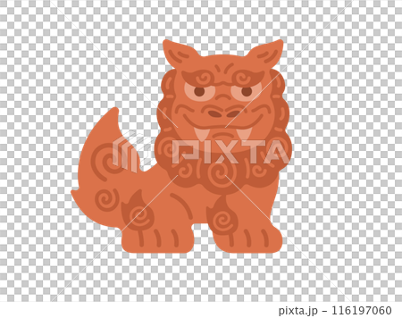 Illustration of a Shisa with its mouth closed - Stock Illustration ...