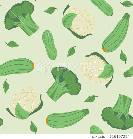 Green Vegetables Seamless Pattern vectorのイラスト素材 [116197294] - PIXTA