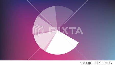 Image of pie chart statistics over pink backgroundのイラスト素材 [116207015 ...