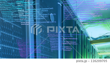 Image of programming language over data server...のイラスト素材 [116209705 ...