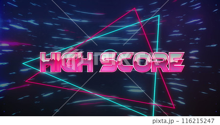 Image of high score text on triangular banner...のイラスト素材 [116215247] - PIXTA