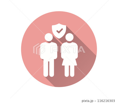 Couple protection icon, vector flat design with...のイラスト素材 [116216303 ...