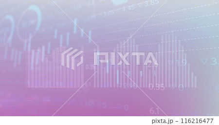 Image of multiple graphs, loading circles and...のイラスト素材 [116216477] - PIXTA