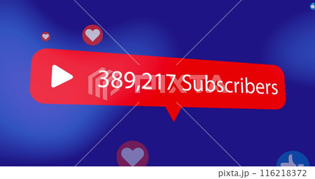 Image of social media subscribers text with...のイラスト素材 [116218372] - PIXTA