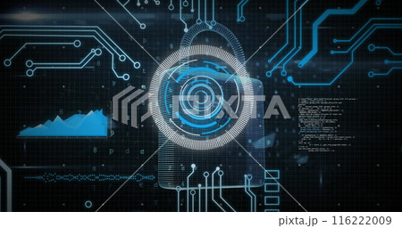 Image of online security padlock, data...のイラスト素材 [116222009] - PIXTA