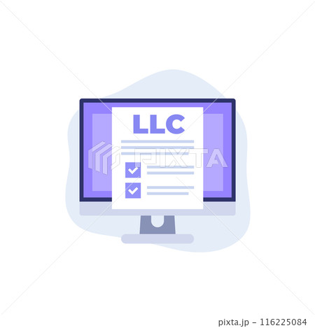 LLC, Limited Liability Company registration vectorのイラスト素材 [116225084 ...