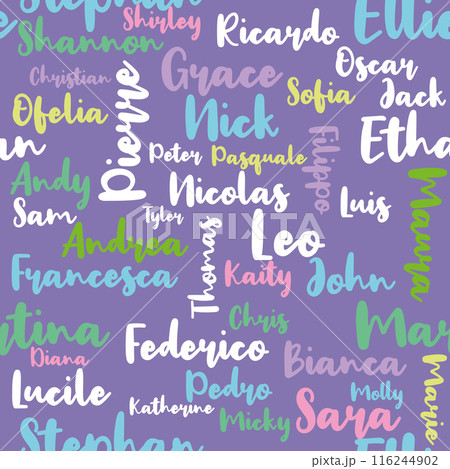 Seamless texture personal names backgroundのイラスト素材 [116244902] - PIXTA