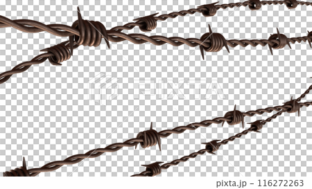 The rusty barbed wire png image 3d rendering.のイラスト素材 [116272263] - PIXTA