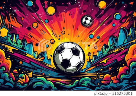 soccer stadium football doodle art illustration...のイラスト素材 [116273301 ...