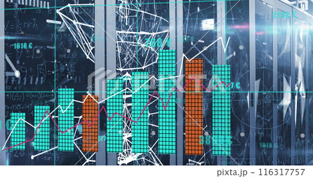 Image of statistical data processing against...のイラスト素材 [116317757] - PIXTA
