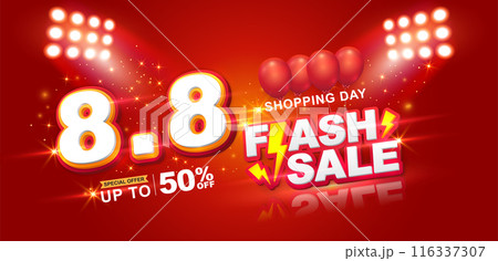 8.8 Flash sale 4のイラスト素材 [116337307] - PIXTA