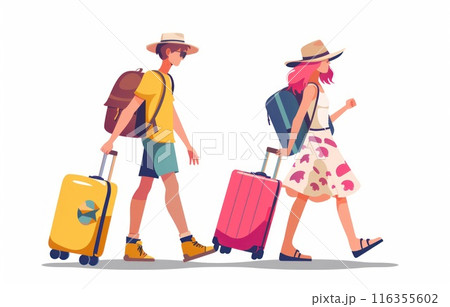 Whimsical wanderlust: amusing cartoons showcase...のイラスト素材 [116355602 ...