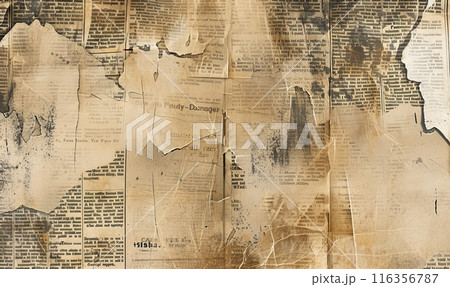 Vintage news background. Textured newsprint...のイラスト素材 [116356787] - PIXTA