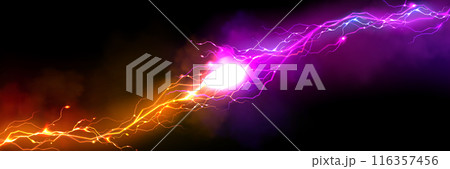 Thunder bolt collision effect for vs design.のイラスト素材 [116357456] - PIXTA