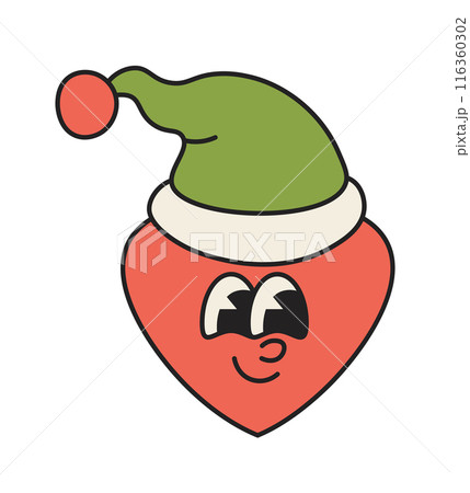 Santa Hat Heart Cartoon Vectorのイラスト素材 [116360302] - PIXTA